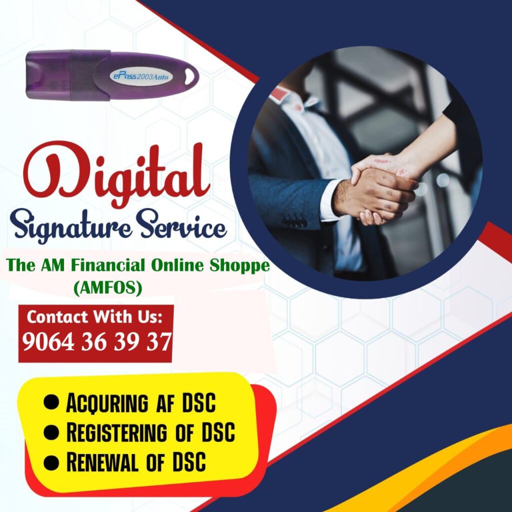 Digital Signature Certificate (DSC) – AMFOS